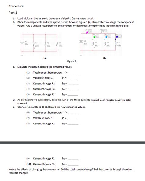 Solved Procedure Part 1 Load Multisim Live In A Web Browser
