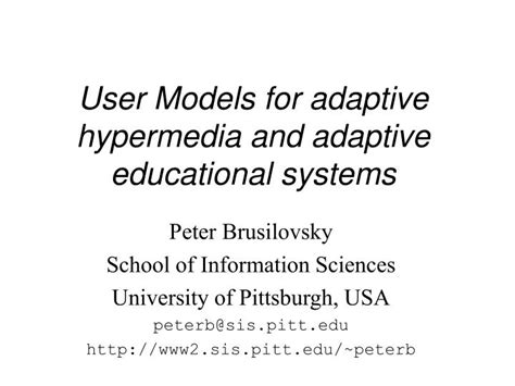 Ppt User Models For Adaptive Hypermedia And Adaptive Educational