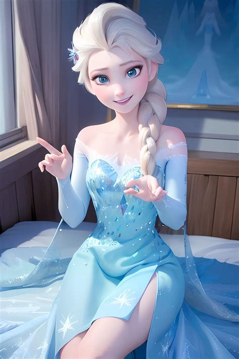 There Is A Woman In A Blue Dress Sitting On A Bed Seaart Ai
