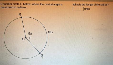 Answered Consider Circle C Below Where The Central Angle Is Measured Kunduz