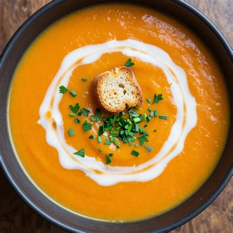 Warm Sweet Potato And Carrot Soup With Fresh Herbs For Winter Momdishes