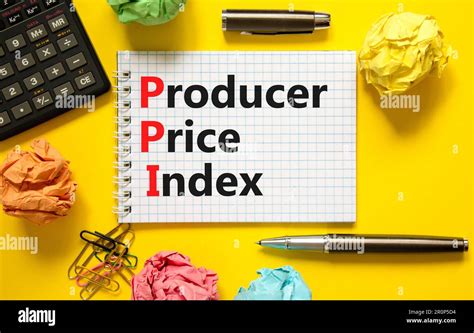 ppi producer price index symbol concept words ppi producer price index on beautiful white note