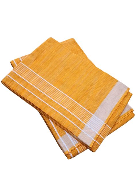 8x4 Santhanam Color Sathyam Special Cotton Veshti Dhoti With Thundu Set