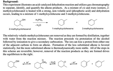 Dehydration Of 2 Methylcyclohexanol And Gas