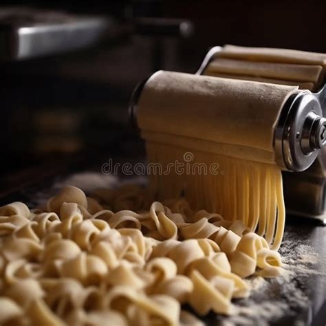Process Of Making Cooking Homemade Pasta Generative Ai Stock Image