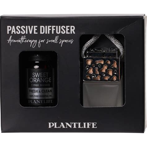 Plant Life Silver Hanging Passive Diffuser And Sweet Orange Essential Oil Save 33