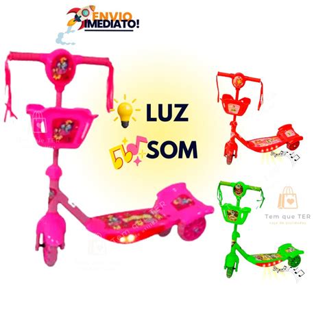 Patinete Infantil 3 Rodas Com Cesta Luz E Som 99 Toys Patinete Para