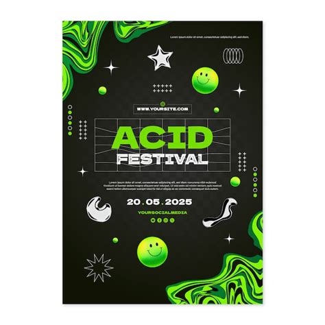 Premium Vector Gradient Acid Style Poster Template