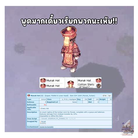 ข้อดีของหมวก Munak Hat • Def 5 สมาคมคนรักเกม 𝓡𝓪𝓰𝓷𝓪𝓻𝓸𝓴