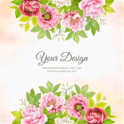 Free Vector Hand Drawn Peony Border And Frame Background Design