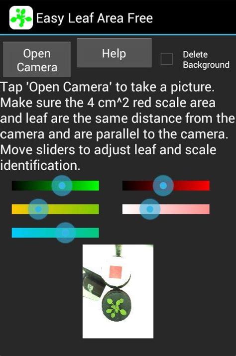 Easy Leaf Area A Image Capture And Slider Adjusting B Image
