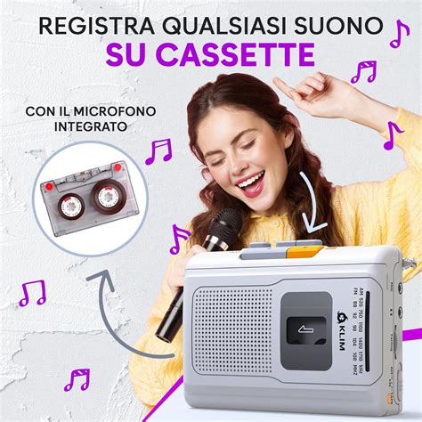 Klim K8 Lettore Cassette Audio Registratore Cassette Nuovo Lettore
