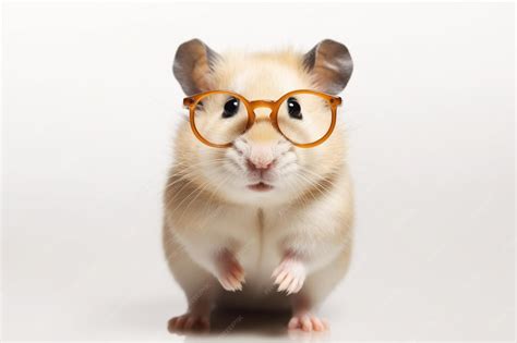 Premium Ai Image A Hamster Wearing Glasses And A White Background