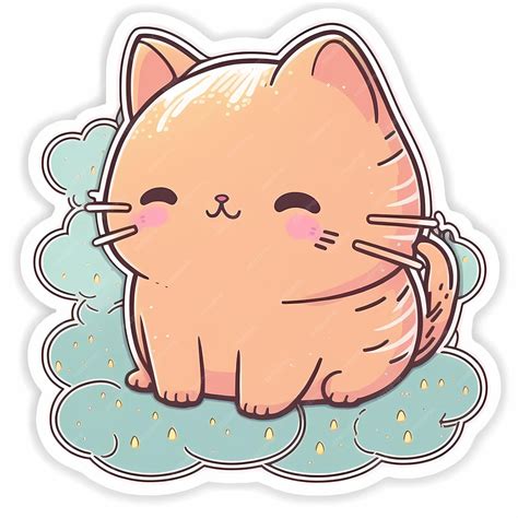 Premium Photo Adorable And Cute Kawaii Cat Sticker Design Illustration