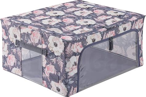 Periea ‘beau Folding Collapsible Stackable Fabric Home Storage Boxes With Steel Frames Floral Periea ‘beau Folding Collapsible Stackable Fabric Home Storage Boxes With Steel Frames Floral