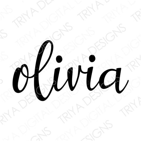 Olivia Svg Olivia Hand Lettered Cursive Text Custom First Name Svg Digital Download Etsy