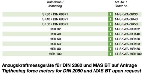 Clamping Force Meter For Spindle Tools Hsk 100