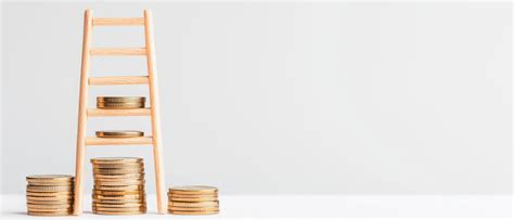 Building Wealth With Ladder Of Coins Symbolizes Financial Growth And