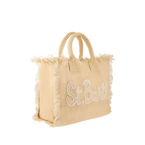 Vanity Patch Bag In Beige Canvas