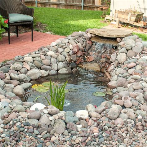 Pond With A Waterfall Backyard Pond With Rock Waterfall Small Garden