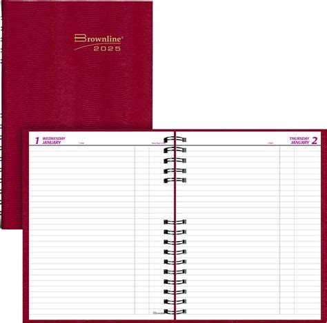 Brownline® 2025 Coilpro™ Daily Planner Untimed Journal 12 Months