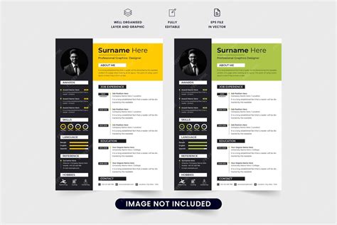 Premium Vector Professional Resume Template Vector With Photo