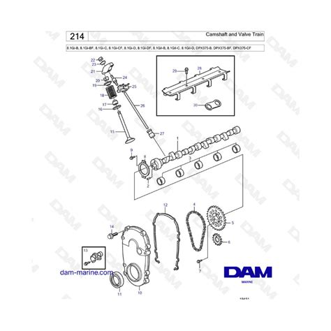 Volvo Penta L Gi B Bf C Cf D Df Camshaft Trai Valve Dam Marine