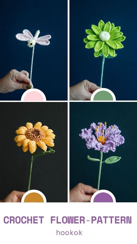 Crochet Pattern For Long Stem Flowers Artofit