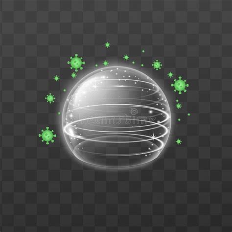 Bubble Shield Or Energy Field Sphere Realistic Vector Illustration
