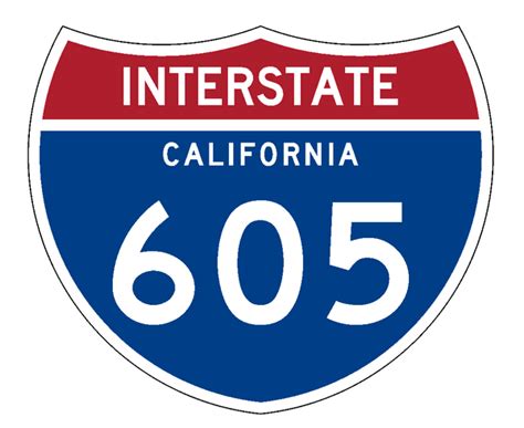 Interstate 605 Sticker Decal R984 Highway Sign San Gabriel River Freew