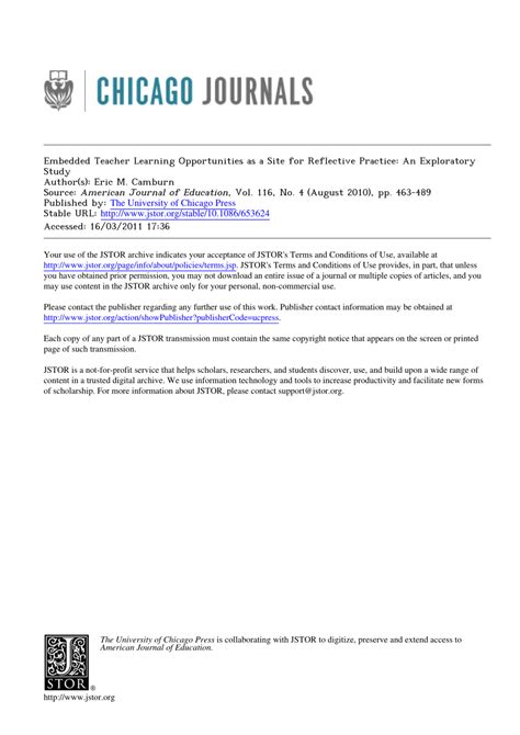 Pdf Embedded Teacher Learning Opportunities As A Site For Reflective Practice An Exploratory