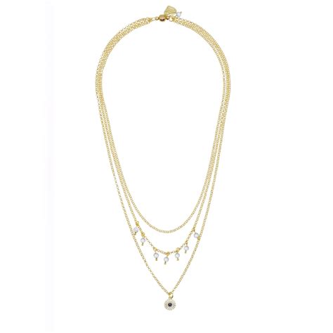 Protective Eye Mother Of Pearl Layer Necklace
