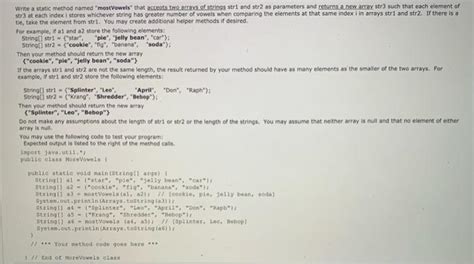 Solved Write A Static Method Named Mostvowels That Accents