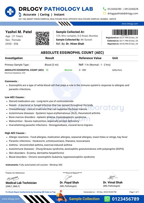 Absolute Eosinophil Count Aec Test Price And Normal Range Drlogy
