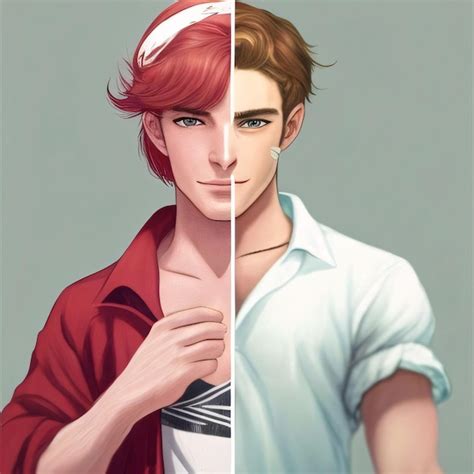 Premium Photo Illustration Of Half A Man Parted In The Middle On A