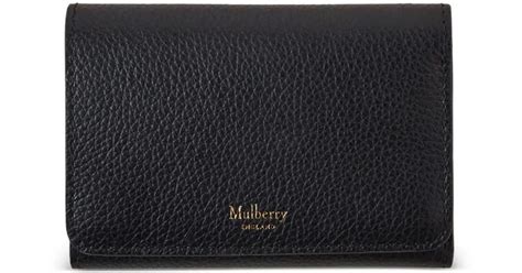Mulberry Leather Tri Fold Wallet In Black Lyst Uk