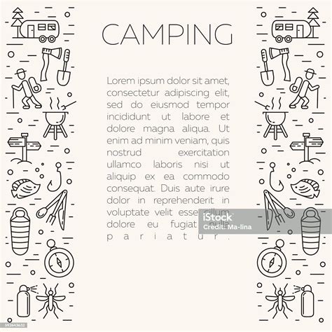 Cmping And Tourism Icons Stock Illustration Download Image Now