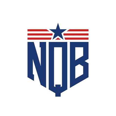 Premium Vector Patriotic Nqb Logo With Star And American Flag Straps Letter Nqb Logo With Usa Flag