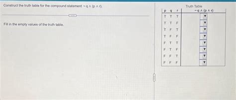 solved construct the truth table for the compound statement