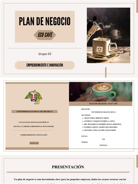 Plan De Negocio Eco Café Trujillo Pdf Presupuesto Café