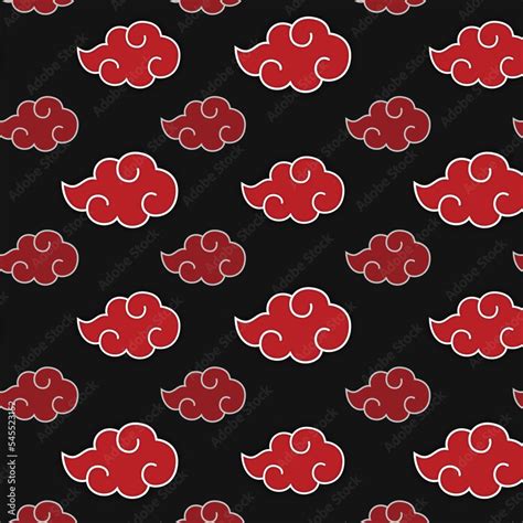 Akatsuki Red Cloud Pattern Logo Symbol Icon Set Vector Flat Clouds Pattern Icon Set Vector