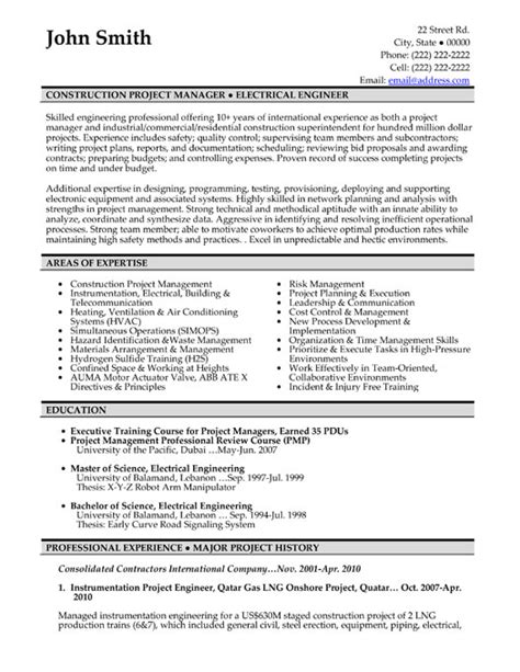 Project Engineer Resume Sample And Template