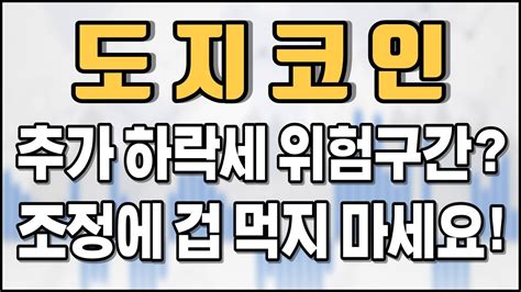 도지코인 추가 하락세 위험구간 조정에 겁 먹지 마세요 Youtube
