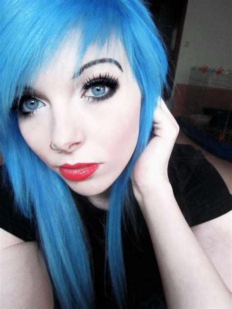 21 Best Blue Emo Hair Images On Pinterest Colourful Hair Coloured
