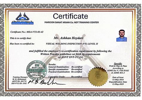 Vt Welding Test Certificate Easy And Cost Effective Ashkan Heydari