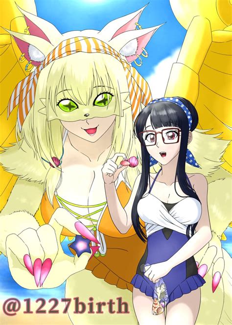 Mochizuki Meiko Rasielmon Digimon Black Eyes Black Hair Breasts Furry Furry Female