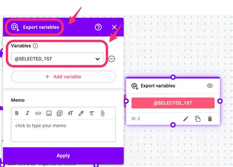 Export Variables Node Allganize