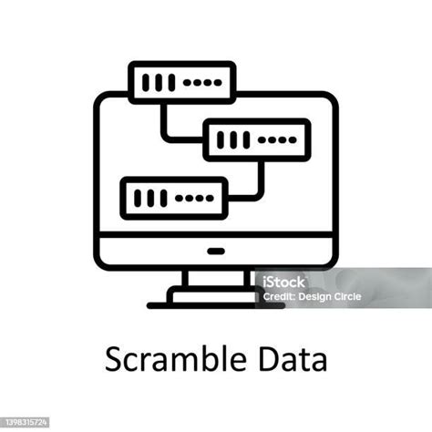 Scramble Data Vector Outline Icon Design Illustration Data Analytic