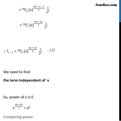 Question 11 Find Term Independent Of X In The Expansion X13 12