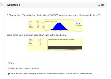 Solved 5 True Or False The Following Distribution Of